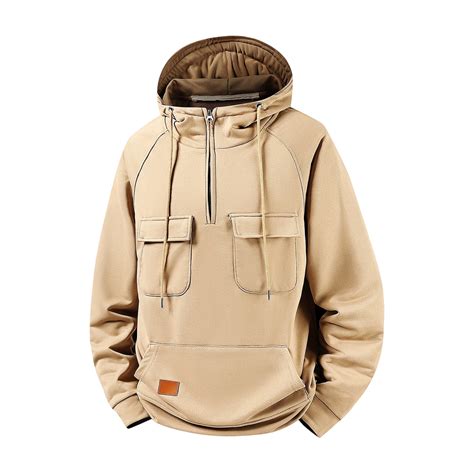 Fdgiu Mens Thermal Fleece Hoodie Winter Pullover Sweatshirt With
