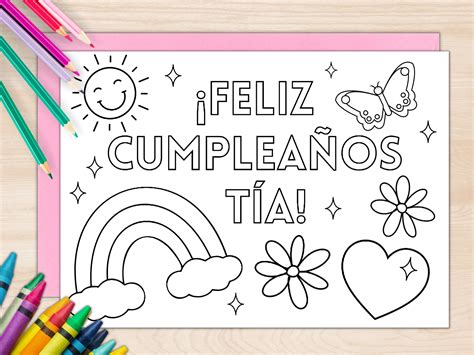 Tarjeta De Cumpleaños Para Colorear Imprimible Tarjeta Para Colorear