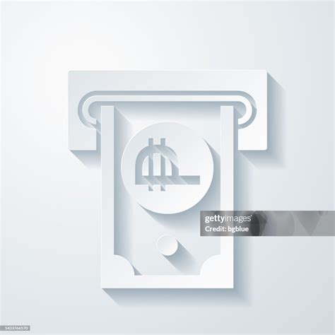 Peso Withdrawal Icon With Paper Cut Effect On Blank Background High Res