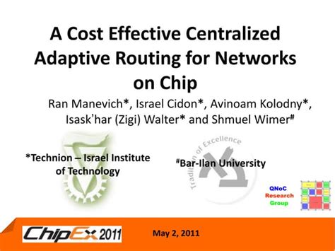 Cost Effective Centralized Adpative Routing For Networks On Chip Pptx