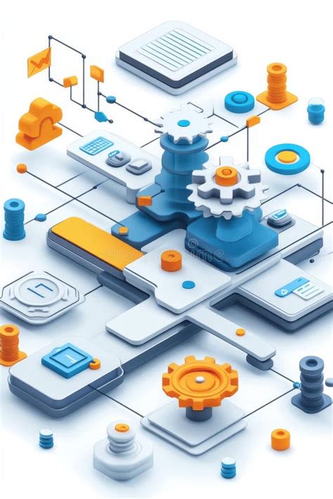 Workflow Efficiency A 3d Illustration Depicting A Workflow Diagram