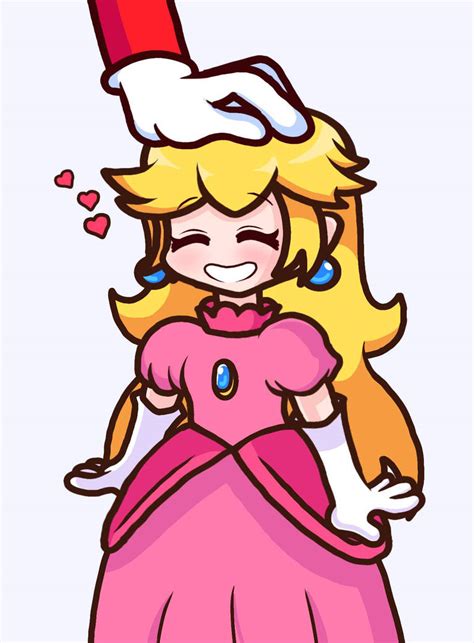 Princess Peach Gets A Headpat By Bluecuparts On Deviantart