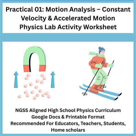 High School Motion Analysis Lab Activity Worksheet Kinematics And Acceleration