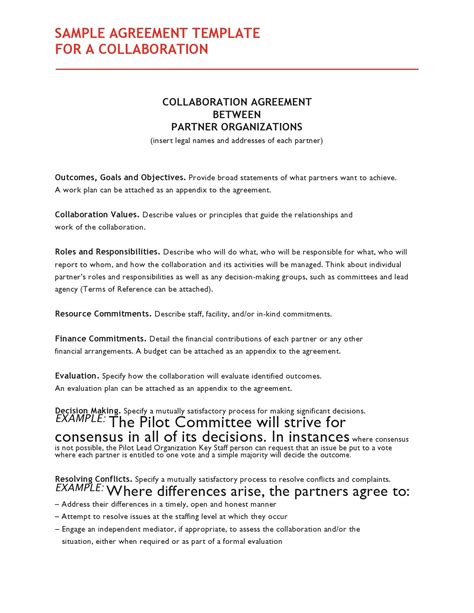 Simple Collaboration Agreement Template