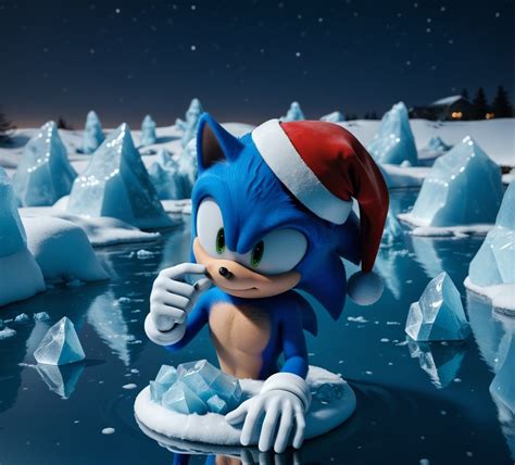 Sonic Stuck In The Ice Christmas By Alsamoh On Deviantart