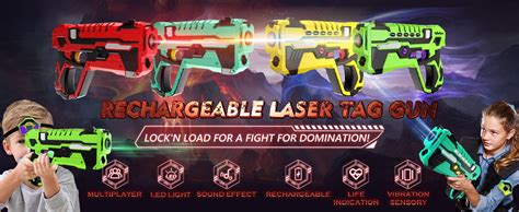 Vatos Rechargeable Laser Tag Guns Set With Receivers 24ghz Data Sync