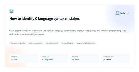 How To Identify C Language Syntax Mistakes Labex