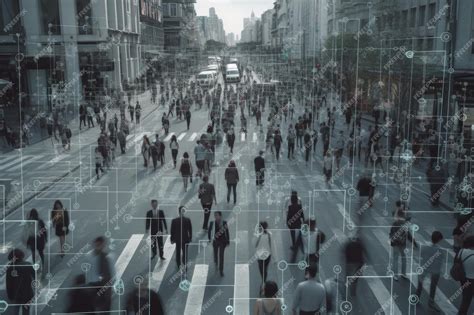 Premium Ai Image Face Recognition System In Street Surveillance Cameras Generative Ai