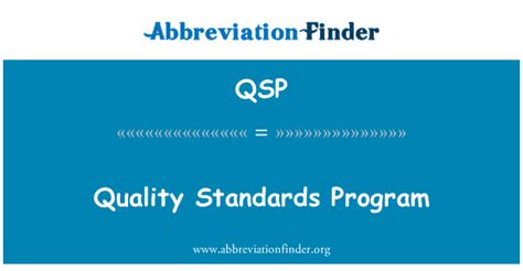 Qsp Steht Für Qualitäts Standards Programm Quality Standards Program