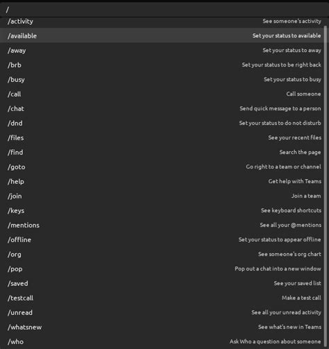 One Stop To All Microsoft Teams Commands Search Box Forwardslash