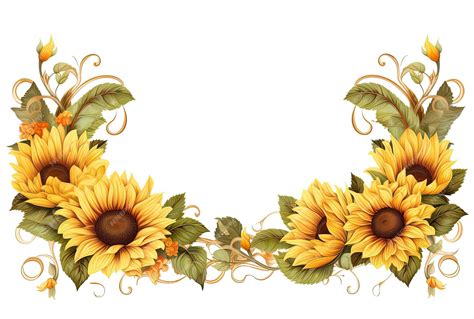 Premium Photo Set Of Sunflower Banners On A White Background In The