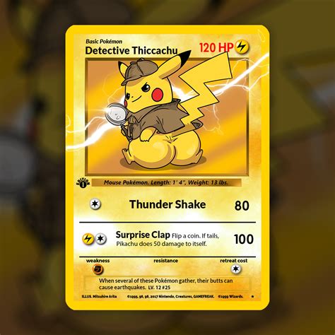 Thicc Detective Pikachu Card Custom Made Etsy Uk