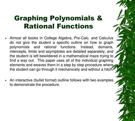 PPT Strategy For Graphing Polynomials Rational Functions PowerPoint Presentation ID 5737692
