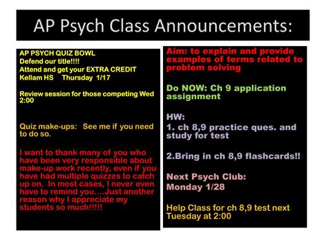 Ppt Ap Psych Class Announcements Powerpoint Presentation Free