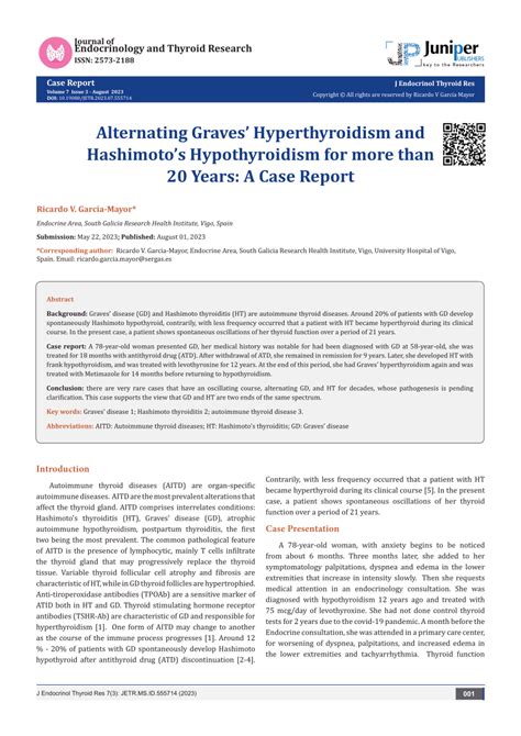 Pdf Alternating Graves Hyperthyroidism And Hashimotos