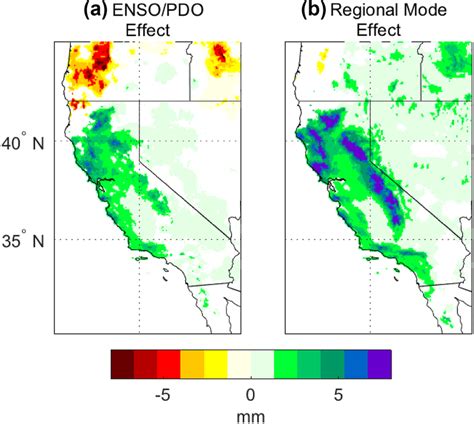 Anomaly Difference Maps Highlighting The Effect Of Enso Pdo And The Download Scientific Diagram