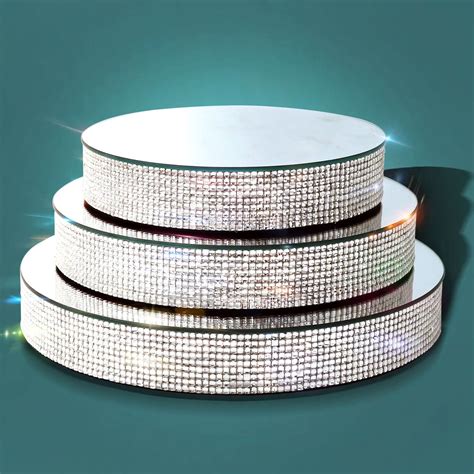 Gimorrto Diamond Display Riser Stands 3 Set Glam Accent Table Display