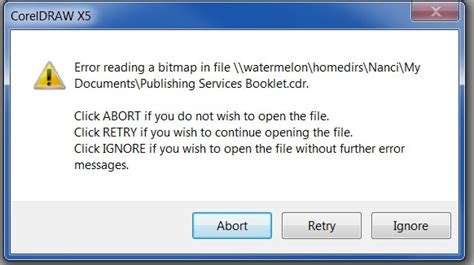 coreldraw x5 encountered an error