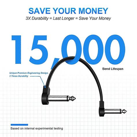 6 Pack 6 Inch Guitar Patch Cable Inst Ent Guitar Pedal Cable Right Angle Flat Patch Cable