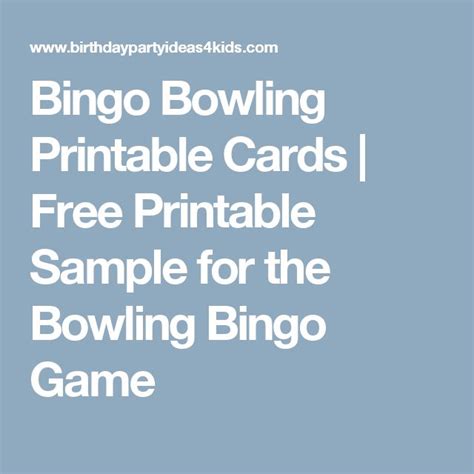 Bingo Bowling Printable Cards Free Printable Sample For The Bowling