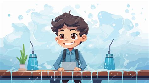 Boy In Classroom 2d Flat Cartoon Vector Illustration Premium Ai
