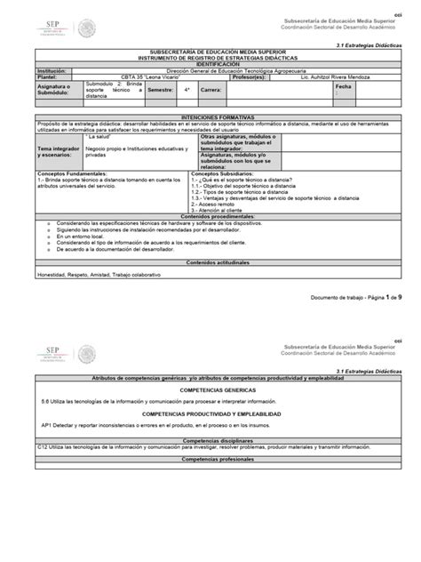 3 1 Estrategias Didácticas Modulo Iii Sub 2 Soporte A Distancia Pdf Evaluación Soporte Técnico