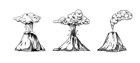 770 Volcano Erupting Drawing Stock Illustrations Royalty Free Vector