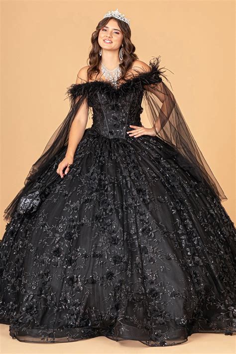 Black Long Ball Gown Mesh Quinceanera Dress Quinceanera Dresses