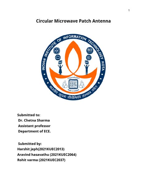 Circular Microwave Patch Antenna Assignment Pdf Antenna Radio