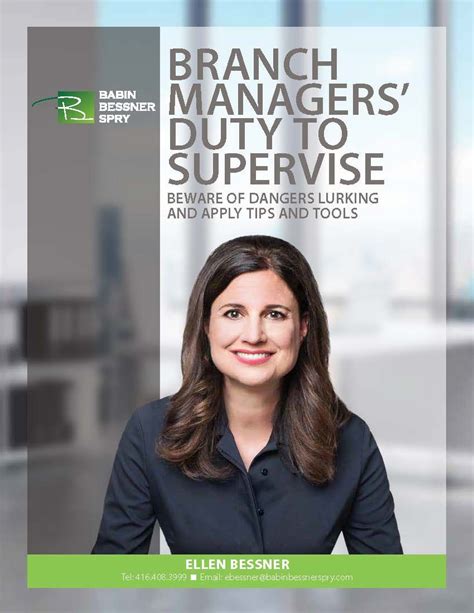 Ellen Bessner Bcomm Llb Icdd On Linkedin Branch Managers Duty To