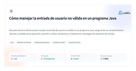 Cómo Manejar La Entrada De Usuario No Válida En Un Programa Java Labex