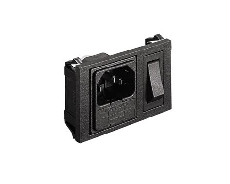 Horizontal Power Entry Module With Iec C14 Inlet Fused And Single Or Double Contact Switch Emi
