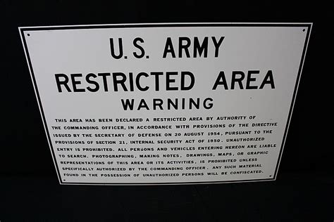 Dod Restricted Area Warning Sign