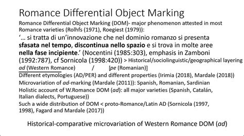 Diachrony And Synchrony Of Romance Differential Object Marking Ad