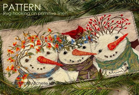 Pattern Rug Hooking Pattern Is Hand Drawn On 100 Prim Linen Michelle