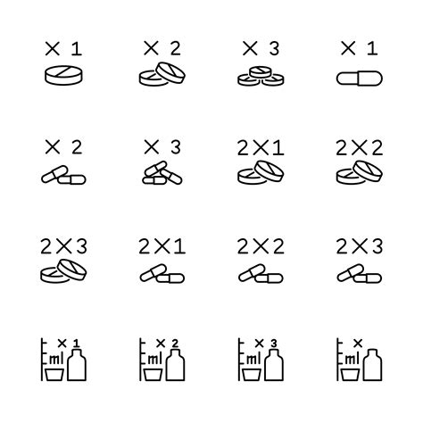 Line Icons Related To Medicine Dosage Prescription Template 1225204