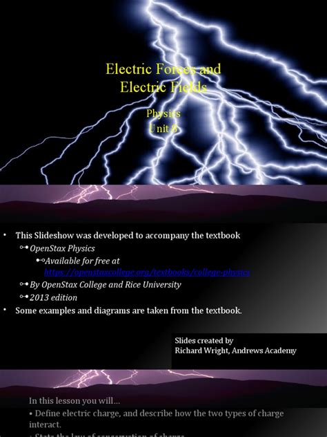 Physics 08 Electric Forces And Electric Fields 2019 Pdf Electric