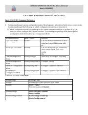 Master Basic Cisco IOS Commands For Routing Configuration Course Hero