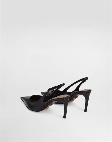 Polished Goatskin Slingbacks In Black For Women Dolceandgabbana® Us
