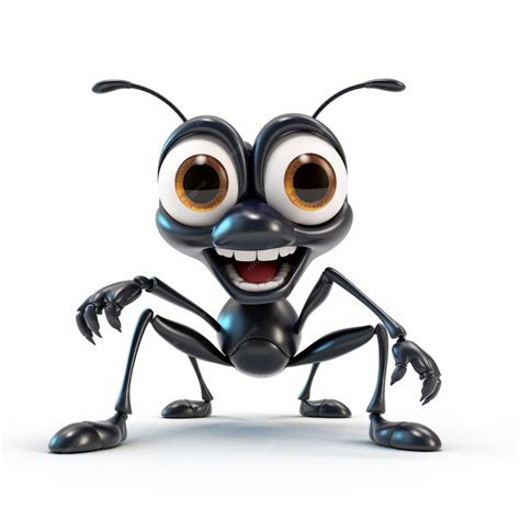 Premium Ai Image Clipart Cartoon Black Ant In The Style Of Imax