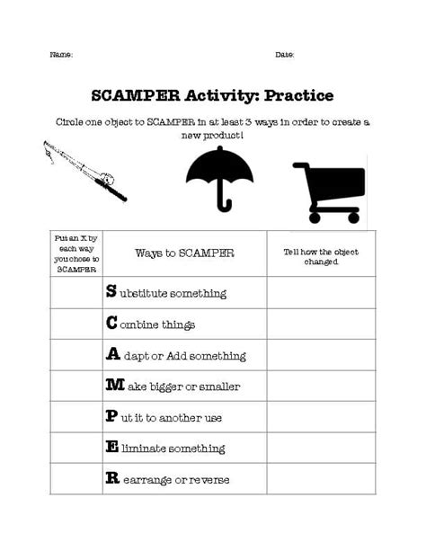 Scamper Creative Thinking And Problem Solving Packet Tpt