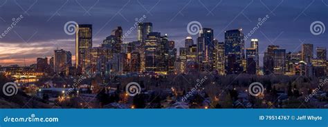 Calgary Skyline At Sunrise Editorial Photography Image Of America