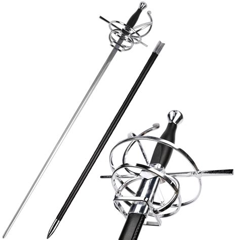 Medieval Renaissance Era Stainless Steel Swept Hilt Rapier Fencing
