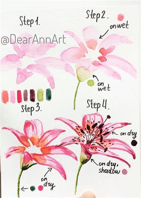 Watercolor Flower Drawing Tutorial