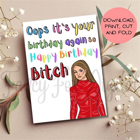 Printable Britney Spears Birthday Card Britney Spears Oops Etsy Australia