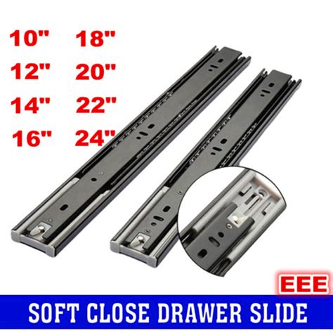 Heavy Duty Hydraulic Soft Close Ball Bearing Drawer Slides 3 Folds Full