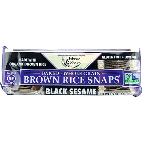 Comprar Edward And Sons Baked Whole Grain Brown Rice Snaps Black Sesame