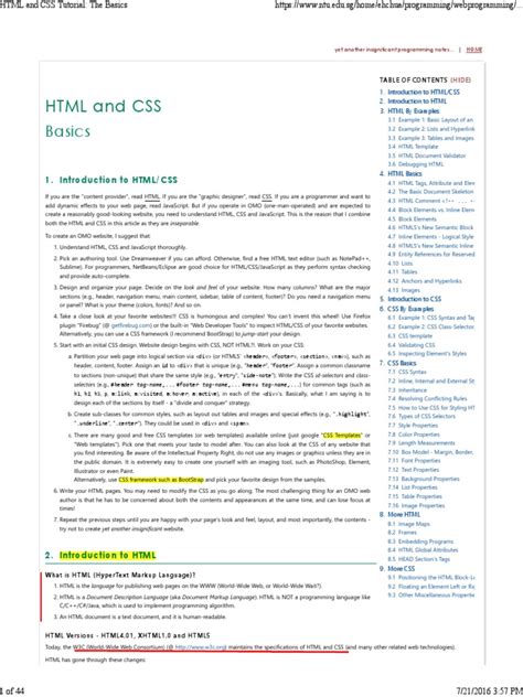 html and css tutorial the basics pdf html html element