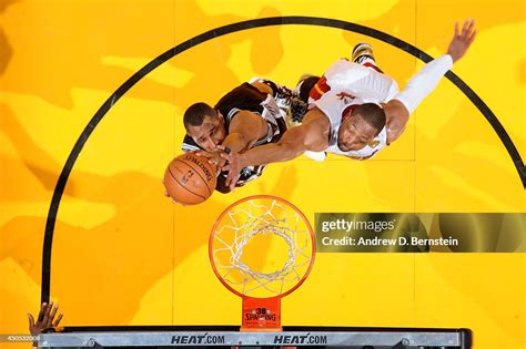 Boris Diaw Of The San Antonio Spurs Shoots Against Dwyane Wade Of The
