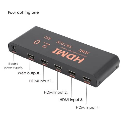 4 in 1 out 2 0 switcher 4k60hz hd switcher support grandado